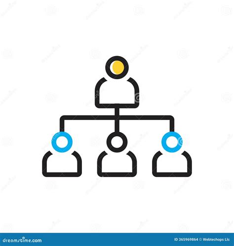 Hierarchy Organizational Structure Of Company In Chart Leadership Line Icon Set Vector