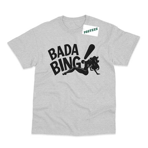 Sopranos Inspired Bada Bing Strip Club Heather Grey T Shirt Postees