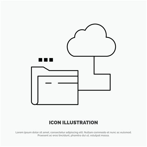 Cloud Folder Storage File Vector Line Icon 13140351 Vector Art At Vecteezy