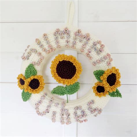 Summer Sunflower Wreath Crochet Pattern Pdf Pattern Etsy