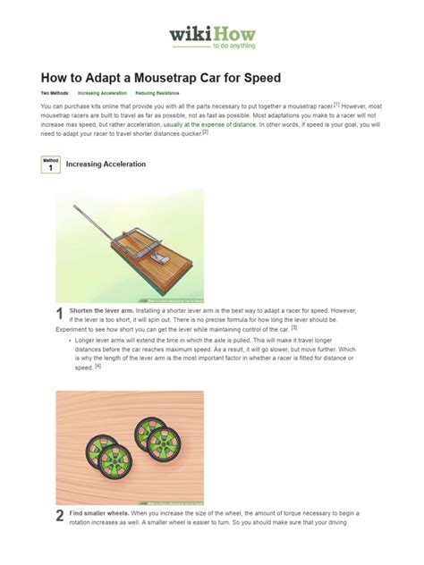 How To Adapt A Mousetrap Car For Speed 9 Steps With Pictures Pdf