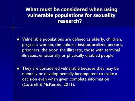 PPT Ethical Considerations In Sexuality Research With Vulnerable Populations PowerPoint