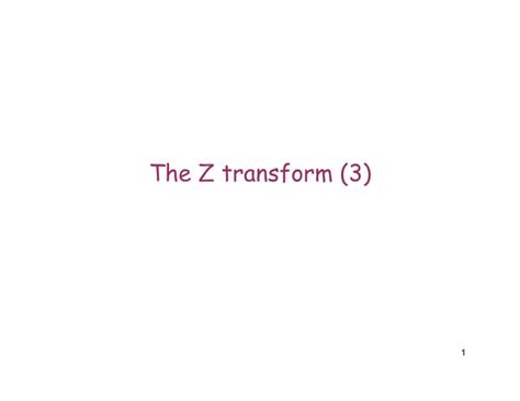 The Inverse Z Transform Pdf