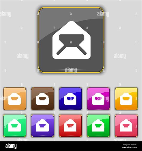 Mail Envelope Letter Icon Sign Set With Eleven Colored Buttons For Your Site Vector