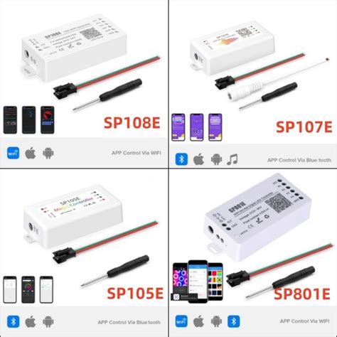 SP E SP E SP E SP E Wifi Bluetooth LED Controller Pixel IC SPI Music APP For WS B