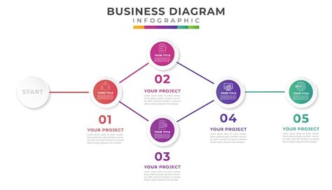 premium vector 5 steps workflow process presentation vector