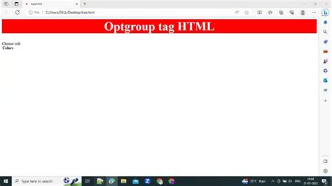How To Use Optgroup Tag Html Youtube