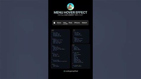 Hover Menu Effect Javascript Html Css Webdevelopment Shorts Youtube