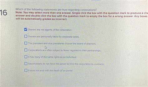 Solved Which Of The Following Statements Are True Regarding