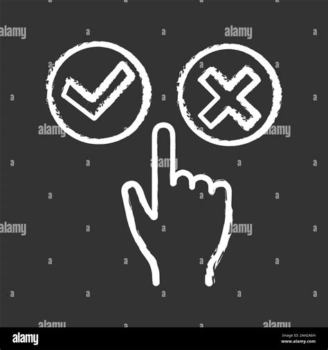 Accept And Decline Buttons Chalk Icon Yes Or No Click Approve And