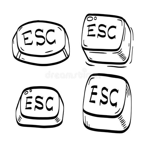 Esc Button Icon Hand Drawn Control Key Stock Vector Illustration Of Keyboard Sign 290165194