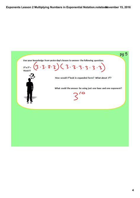 Exponents Lesson 2 Multiplying Numbers In Exponential Notation Pdf