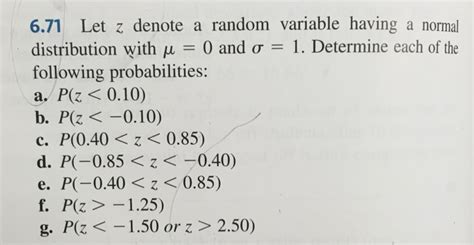 Solved Let Z Denote A Random Variable Having A Normal Chegg