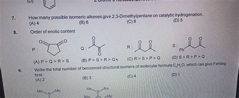 Write The Total Number Of Benzenoid Structural Isomers Of Molecular Formu