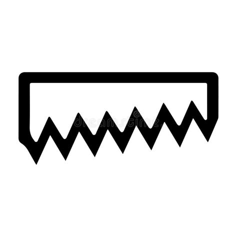 Simple Saw Teeth Icon With Logo And Illustration Design Stock Vector