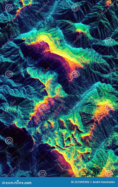 Lidar Gis Aerial Map Highlighting Forested Region With Terrain Elevation Canopy Height And