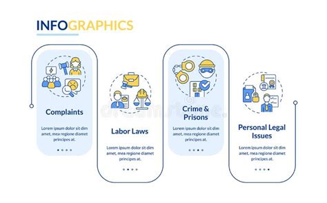 Laws And Legal Issues Blue Rectangle Infographic Template Stock Vector Illustration Of Design