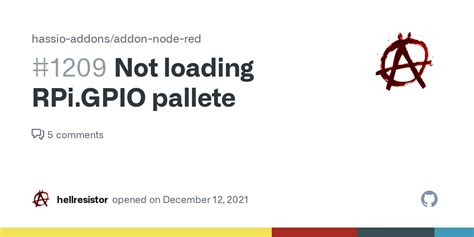 Not Loading RPi GPIO Pallete Issue Hassio Addons Addon Node Red GitHub