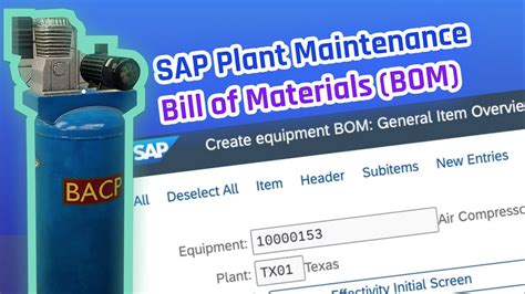 SAP PM EAM Tutorial Bill Of Materials BOM SAP ERP Tutorial Videos