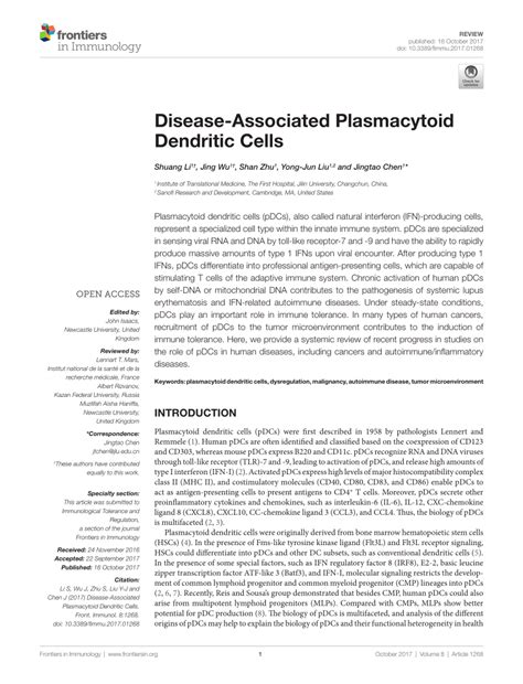 Pdf Disease Associated Plasmacytoid Dendritic Cells