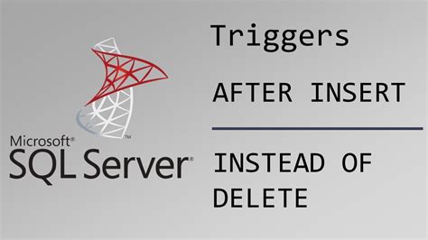 Triggers En Sql Server After Insert Instead Of Delete Youtube