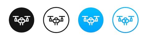 Premium Vector Drone Icon Set Quadrocopter Vector Icons Quadcopter Flat Vector Symbols Copter Icon