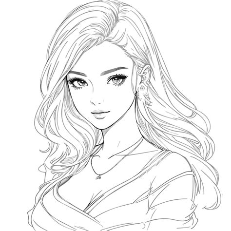 Premium Vector A Vector Art Handdrawn Pencil Of A Beautiful Cute Girl