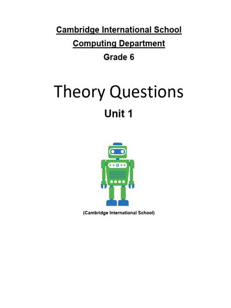 Computing Grade 6 Unit 1 Theory Questions Pdf Robot Robotics