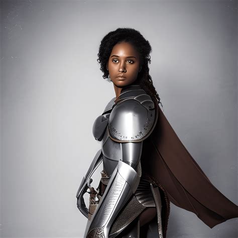 Kneeling Dark Skinned Female Knight · Creative Fabrica