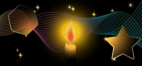 물결 모양의 선과 배경을 위해 설계된 기하학적 모양으로 구성된 밝은 촛불이 있는 검정색 배경 밝은 촛불이 있는 검정색 배경 물결선과 기하학적 배경을 위해 디자인된 배경