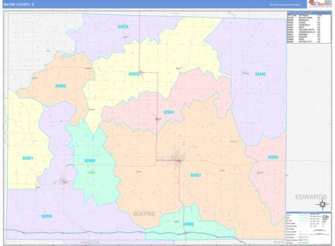 Wayne County Il Wall Map Color Cast Style By Marketmaps