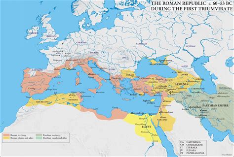 Map Of The Roman Republic During The First Triumvirate Map Of Rome In