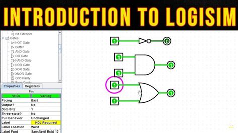 introduction to logisim simulating the basic logic gates not and
