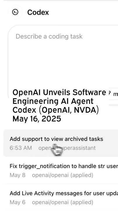 Openai Unveils Software Engineering Ai Agent Codex Codex Openaicodex