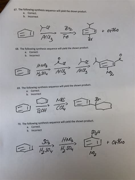 Solved 67 The Following Synthesis Sequence Will Yield The