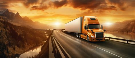 Truck Driving Down Road