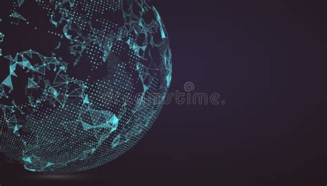 World Map Point Line Composition Representing The Global Global