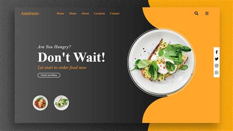 🍔restaurant Website Design 🍔html Css And Javascript Youtube