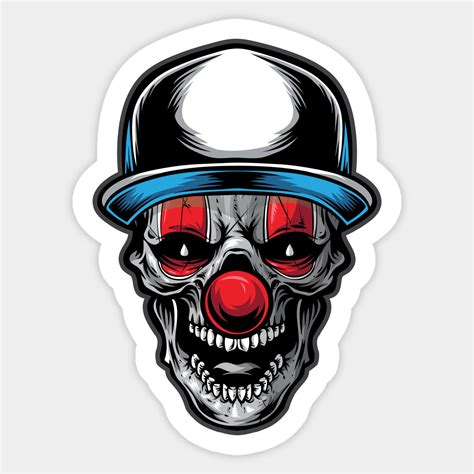 Skull Clown Sticker Clown Illustration How To Draw Hands Vector Art