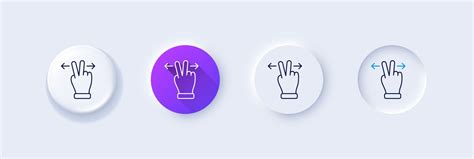 Drag Drop Gesture Line Icon Slide Arrow Sign Vector Image