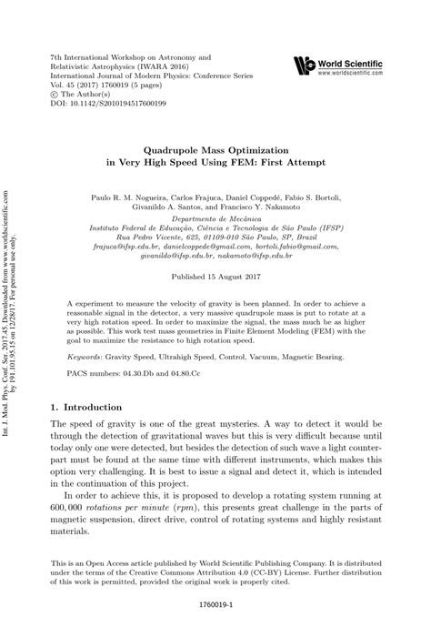 Pdf Quadrupole Mass Optimization In Very High Speed Using Fem First
