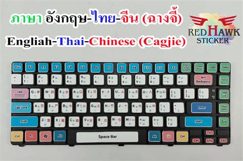 สติ๊กเกอร์แปะคีย์บอร์ด Keyboard ภาษา จีน ฉางจี้ อังกฤษ ไทย Chainese Canjie English Thai