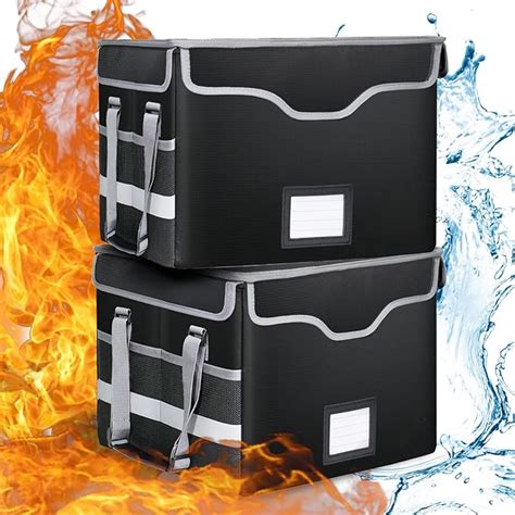 Amazon Com Fireproof File Box For Documents 2 Pack Fireproof Document Box With Lock
