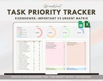 Decision Matrix Task Priority Tracker Google Sheet Template Etsy