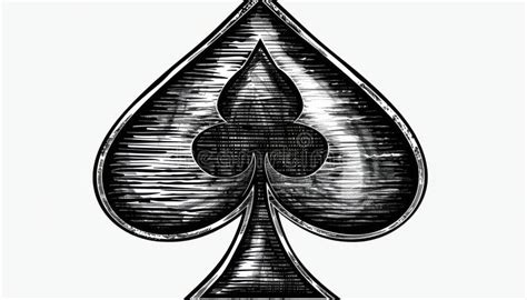 Classic Spade Symbol Illustration With Intricate Detailing On A Plain Classic Spade Symbol Illustration With Intricate Detailing On A Plain