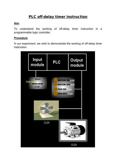 Plc Off Delay Timer Instruction