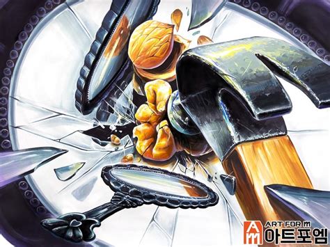 An Image Of A Cartoon Character Holding A Wrench In Front Of Some Metal