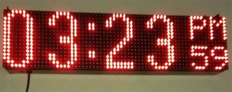 Red Lighting Metal Industrial LED Display Clock Size Dimension Inch X Ft At Piece In Pune