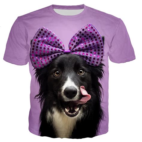 2022 뉴 남성 3d 티셔츠 보더 콜리 티셔츠 남성여성 3d 프린트 티셔츠 캐주얼 하라주쿠 스타일 티셔츠 스트리트웨어 탑스