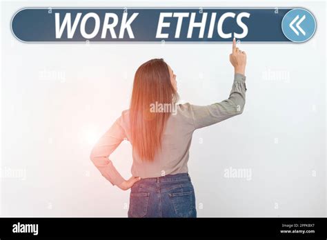 Conceptual Display Work Ethics Business Showcase A Set Of Values